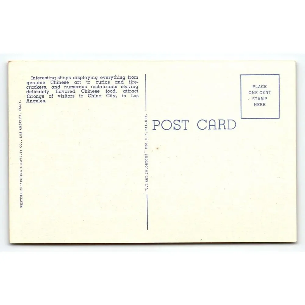 Art | Plaza In China City Los Angeles California Linen Postcard 194s ...